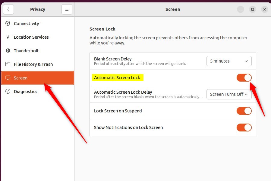How to Enable or Disable Automatic Screen Lock in Ubuntu Linux - Geek Rewind
