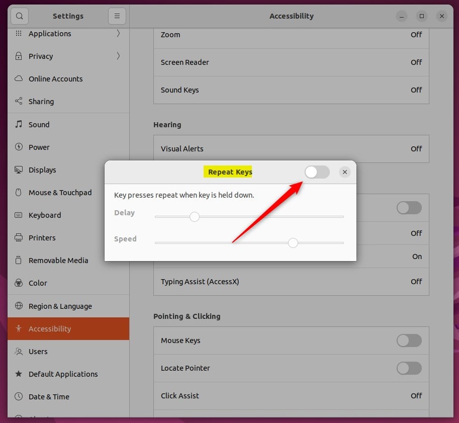 How To Disable Or Enable Repeat Keys In Ubuntu Geek Rewind