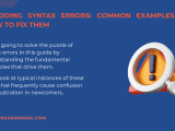 Decoding Syntax Errors Common Examples And How To Fix Them