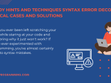 Decoding Syntax Errors Common Examples And How To Fix Them