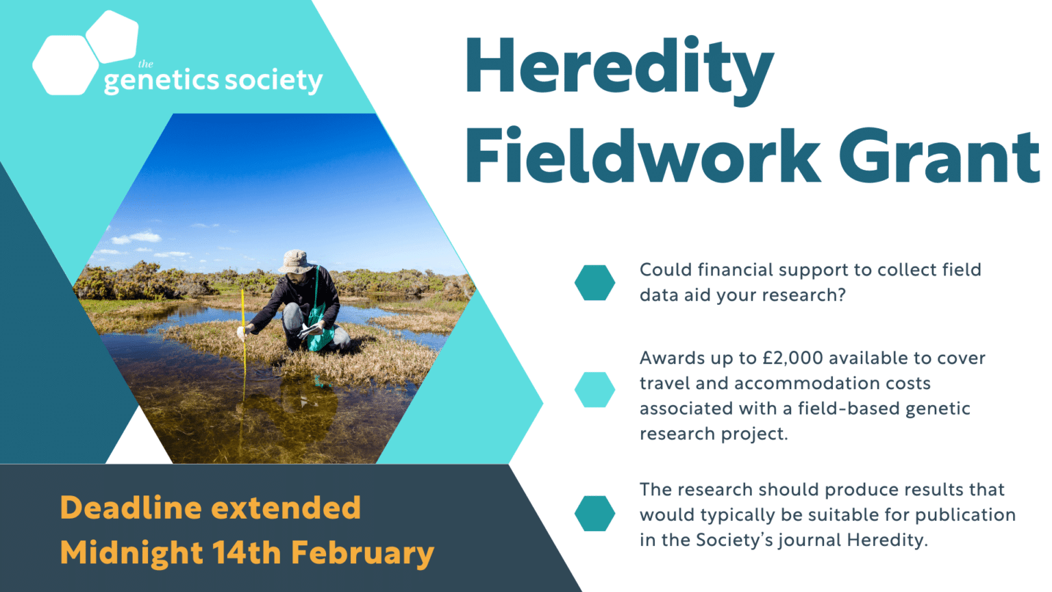 6 February 2023 Funding Deadline Extended Heredity Fieldwork Grant
