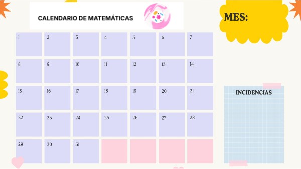 Calendario De Matemáticas Genially