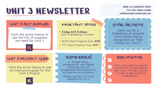 Unit 3 Newsletter Genially