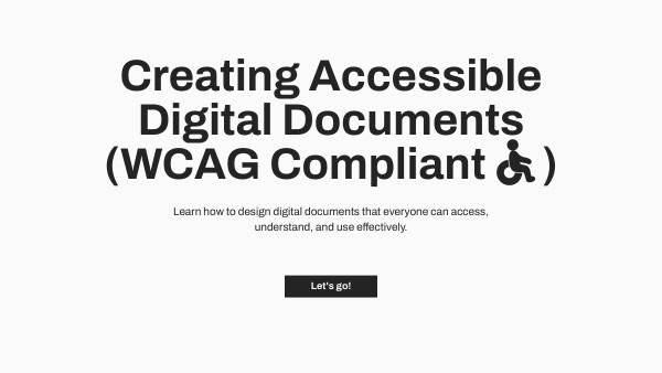 Creating Accessible Digital Documents Wcag Compliant鈾匡笍 Genially