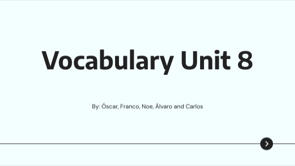 Vocabulary Unit 8 Genially