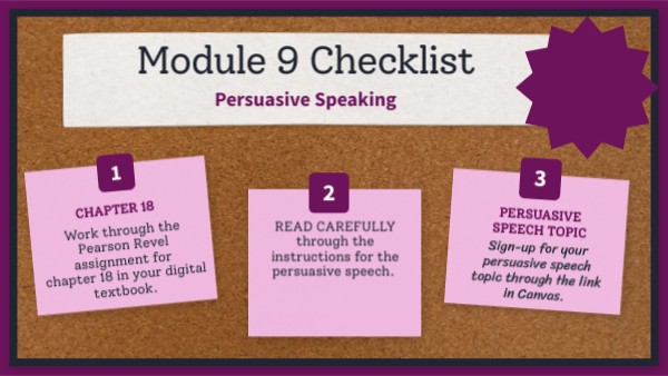 Module 9 Checklist Genially