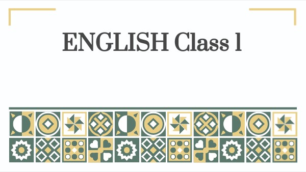English Class 1 Genially