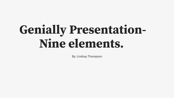 Genially Presentation Nine Elements Genially
