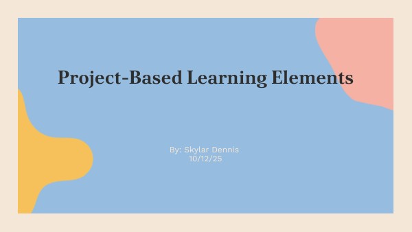 Project Based Learning Elements Genially