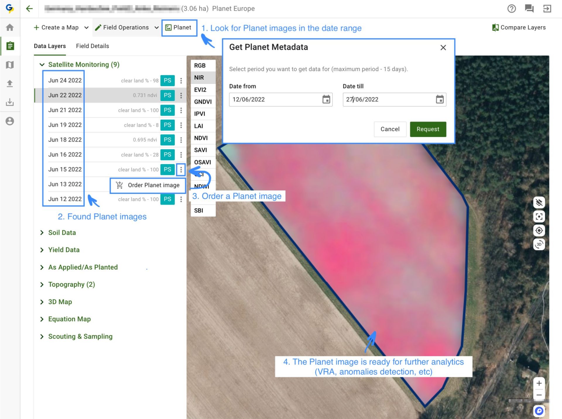 Planet Imagery (daily, 3m resolution) for Management Zones Creation ...