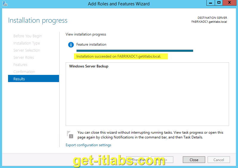 Windows Server 2012 R2 Backup Features Kurulumu – Get-itLabs.com