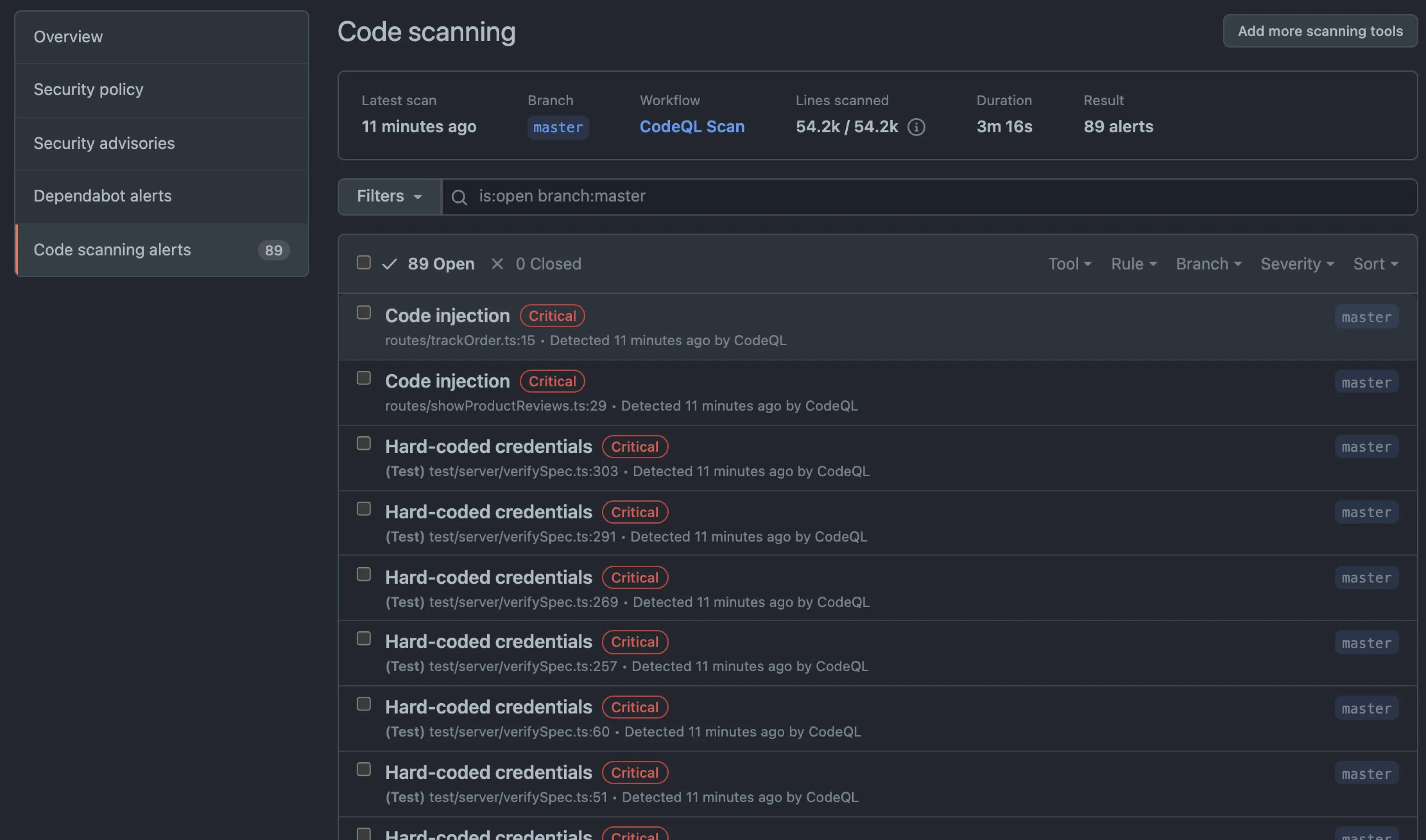 Github Security Dx Connectors