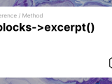 Blocks Excerpt Kirby Cms