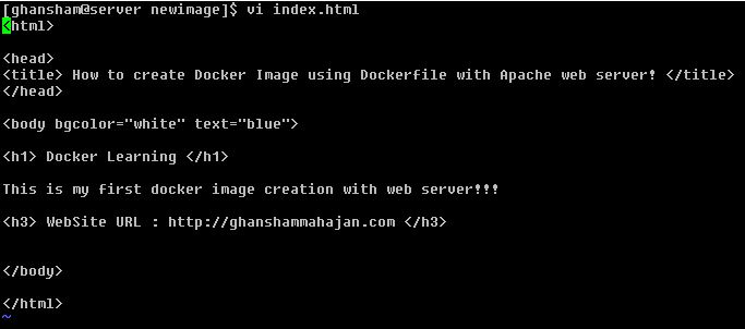 How to create Docker image using Dockerfile - Ghansham Mahajan