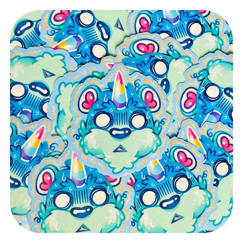 Cubbie Scared Emote Waterproof Sticker – Gilles Bone