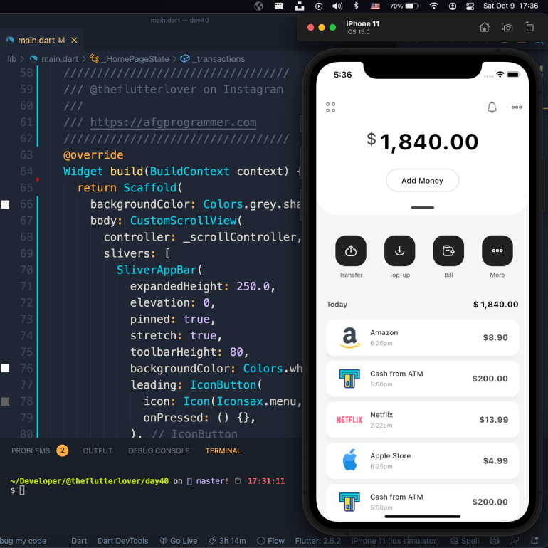 Flutter Wallet Application Example Free Flutter Source Code