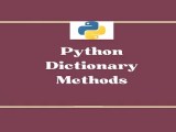 Python Dictionary Methods Important Concept