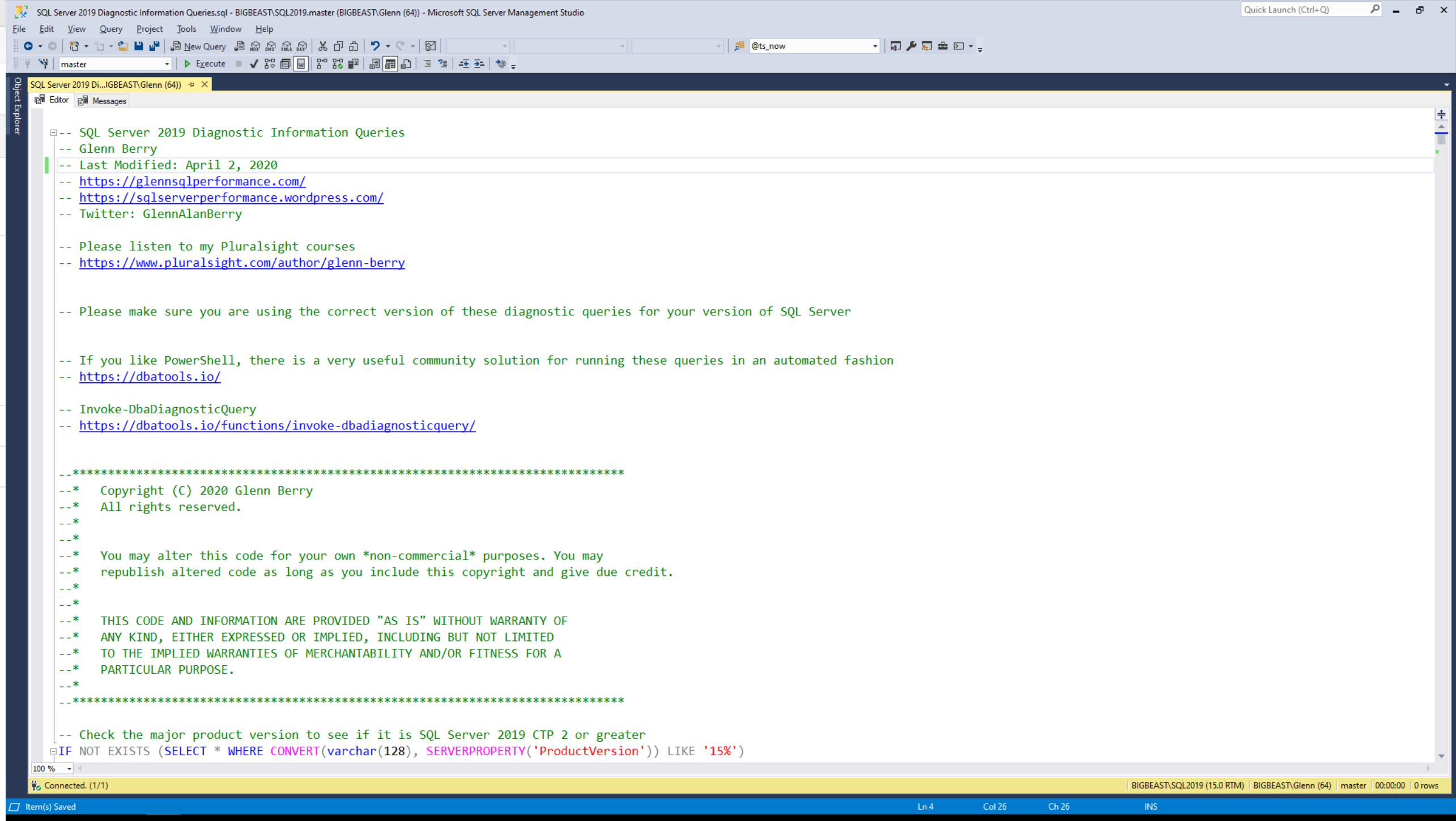 Sql Server Diagnostic Information Queries For April 2020 Glenns Sql Server Performance