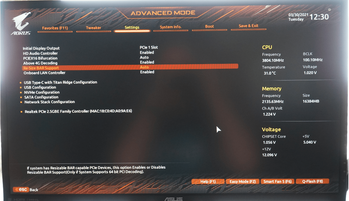 How To Enable Resizeable BAR in NVIDIA RTX 3000 Series GPUs - Glenn's ...