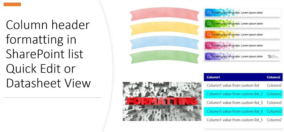Column header formatting in SharePoint list Quick Edit or Datasheet View - Microsoft 365 ...