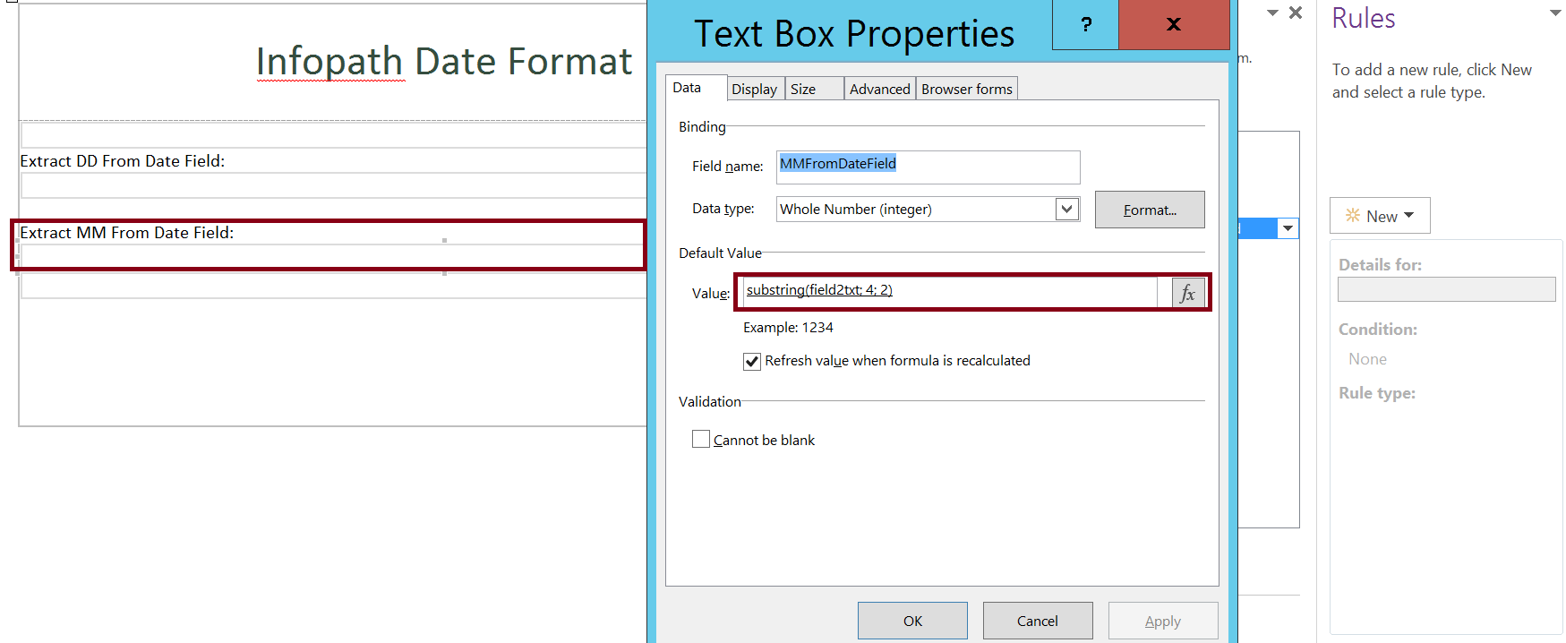 How to validate the date column in Infopath form in 3 steps - Global SharePoint