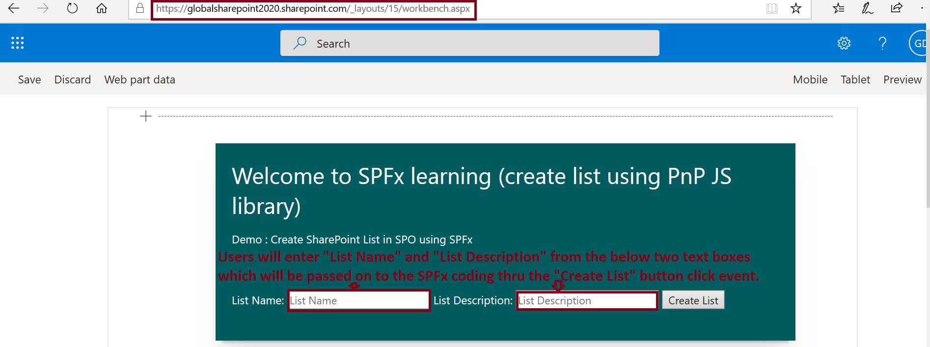Text Field in SPFx: How to Pass Textbox Entry in SPFx Framework As a Parameter? - Global SharePoint