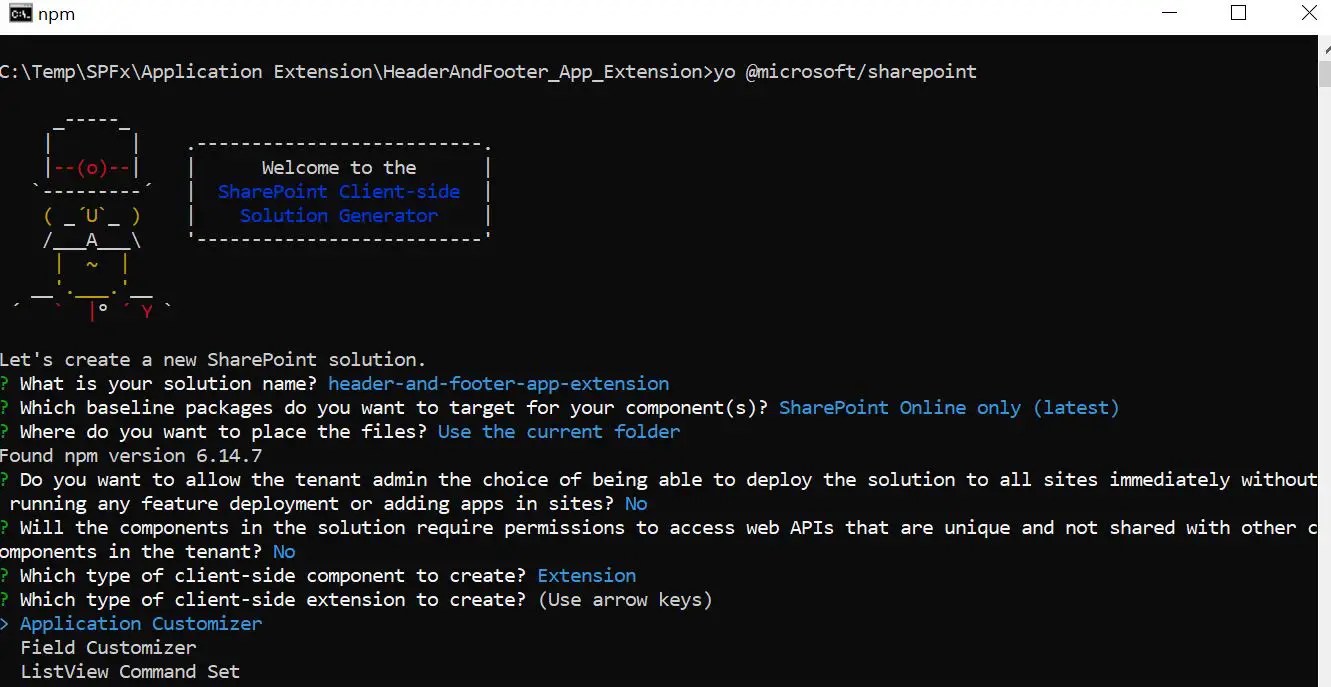 Sharepoint Framework Header Footer Spfx Extension Add Custom Header