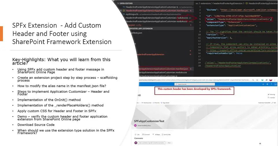 SharePoint Framework header footer: SPFx Extension - Add Custom Header and Footer using ...