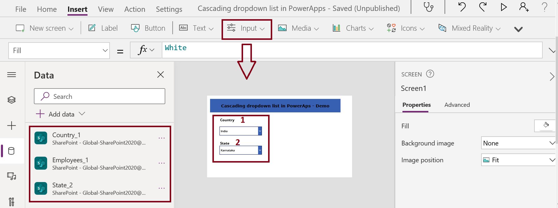 Quickly learn SharePoint cascading dropdown in PowerApps - Global SharePoint