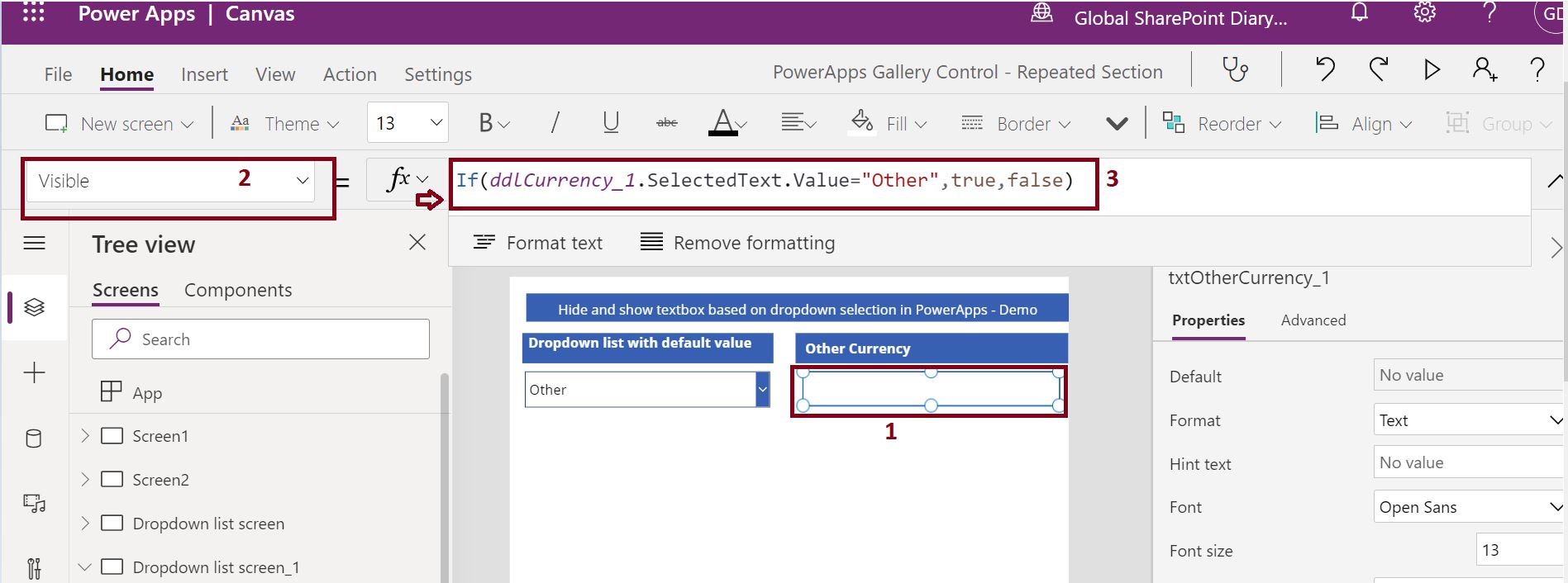 Powerapps Show Hide Fields Conditionally Based On Dropdown Selection O365 Global Sharepoint