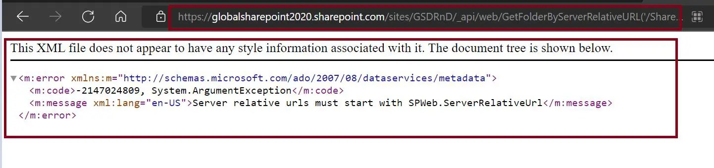 [Fixed]: Server relative urls must start with SPWeb.ServerRelativeUrl - Global SharePoint