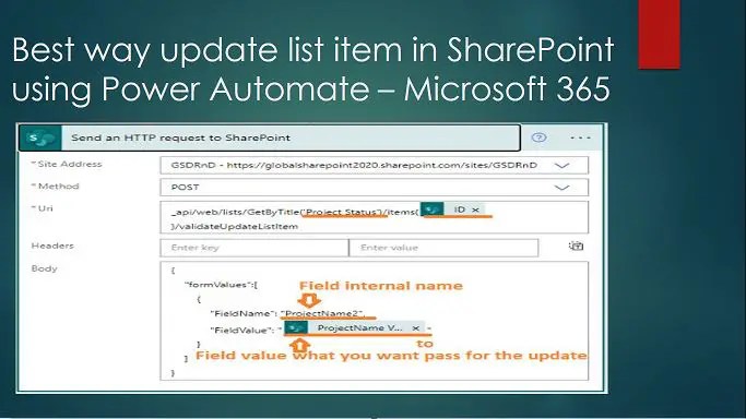 Best way update list item in SharePoint using Power Automate - Microsoft 365 - Global SharePoint