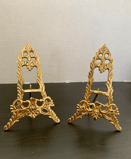 Ornate Brass Easel Display Stand 6" Set of 2 | Globedecor
