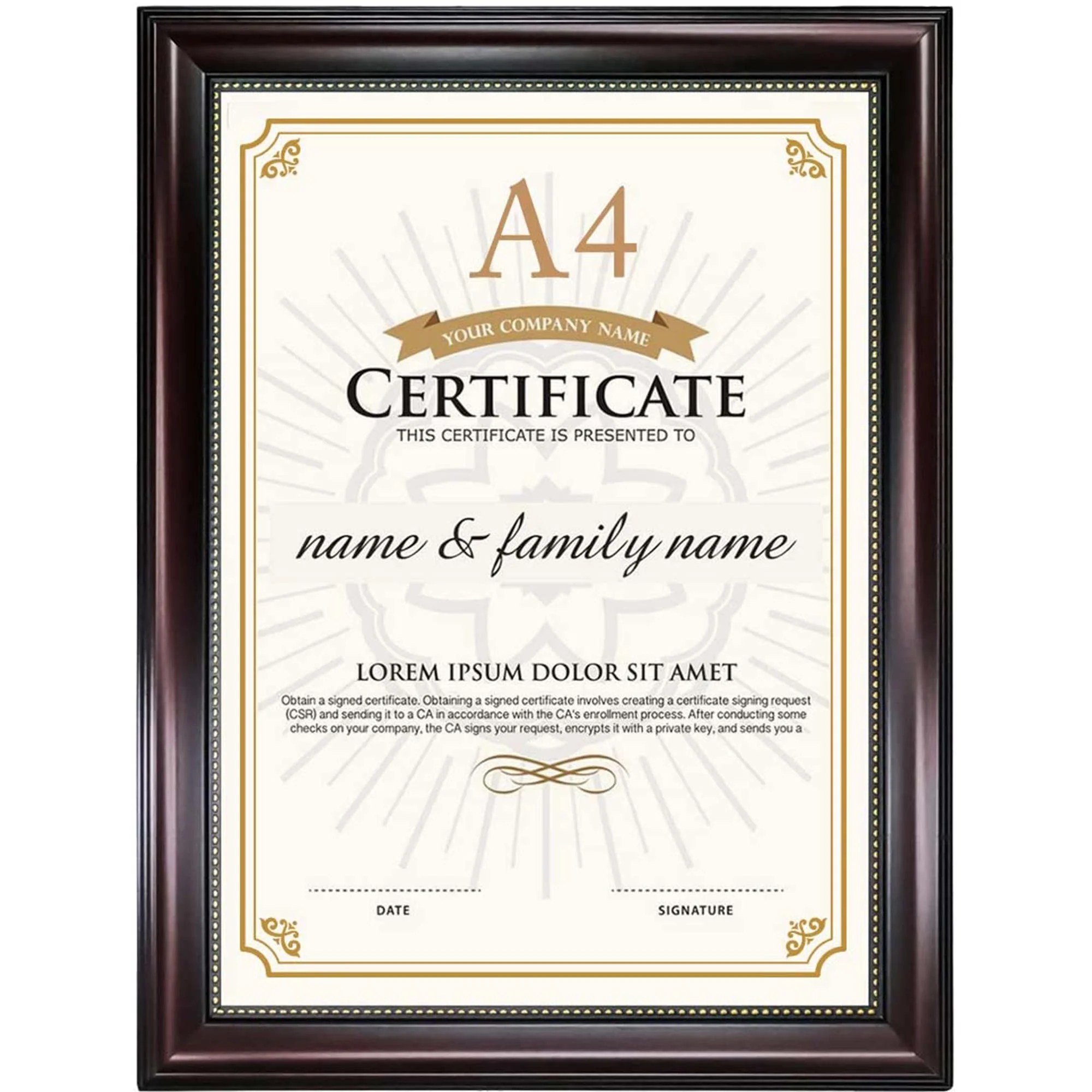 Certificate Document Diploma Recycled Polystyrene Frame For A4 Gmframes