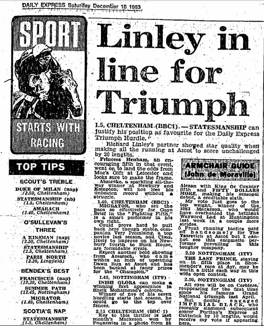 Daily Express Racing 10-12-1983 – Going Behind
