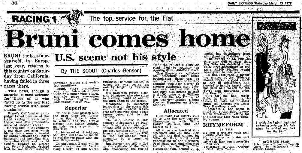 Daily Express Racing 24-03-1977 – Going Behind