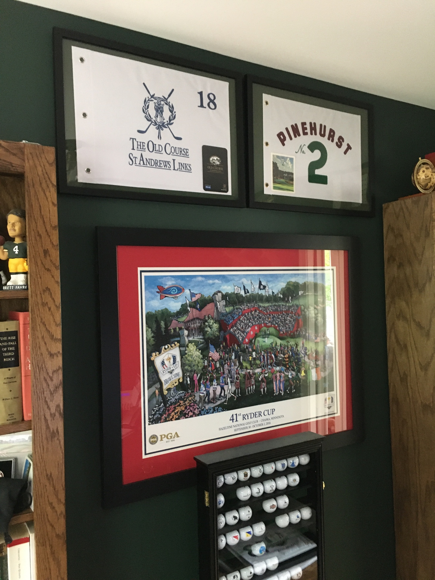 2 Classic Flags on Display - GolfFlagFrames