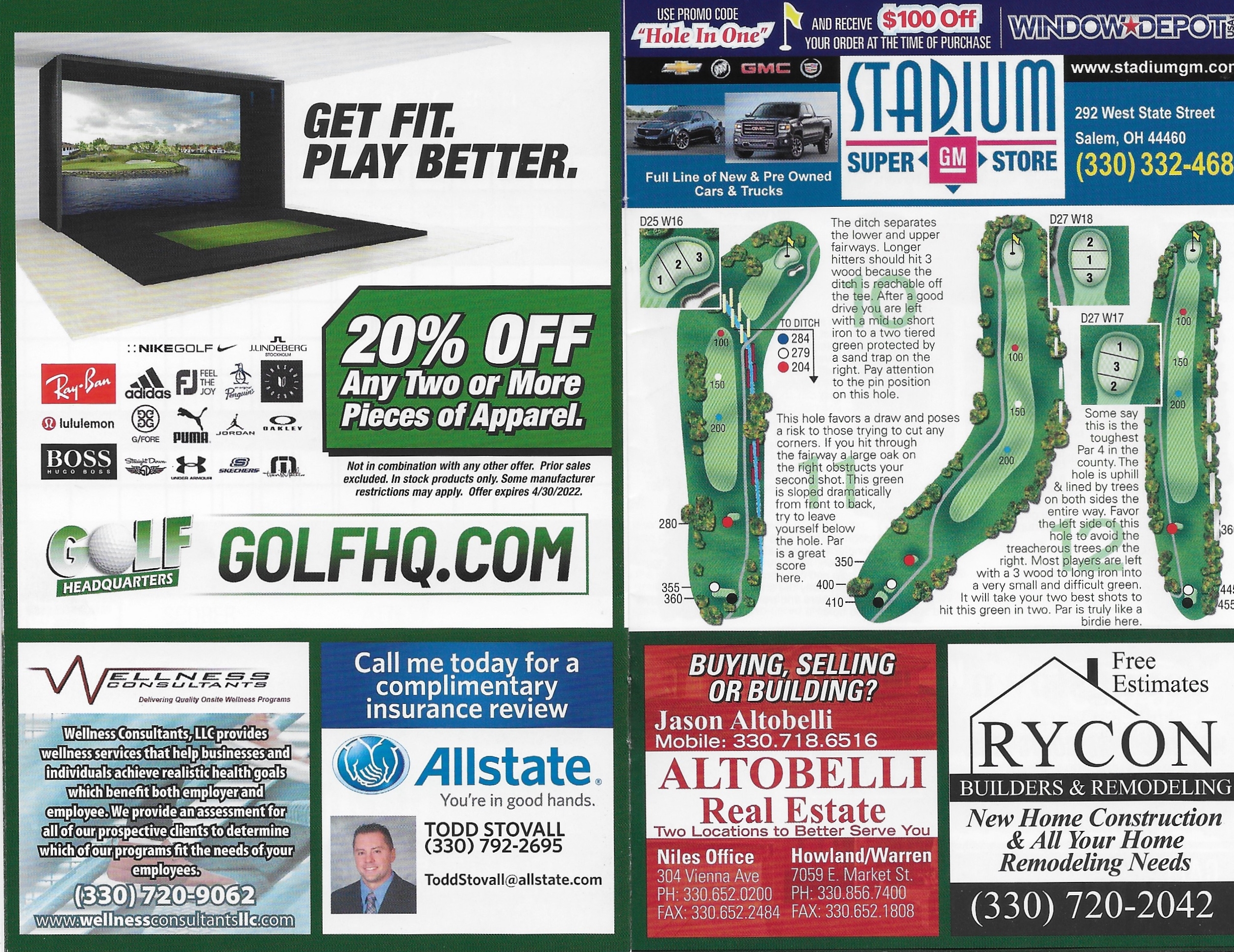 Scorecard - Old Avalon Golf Course