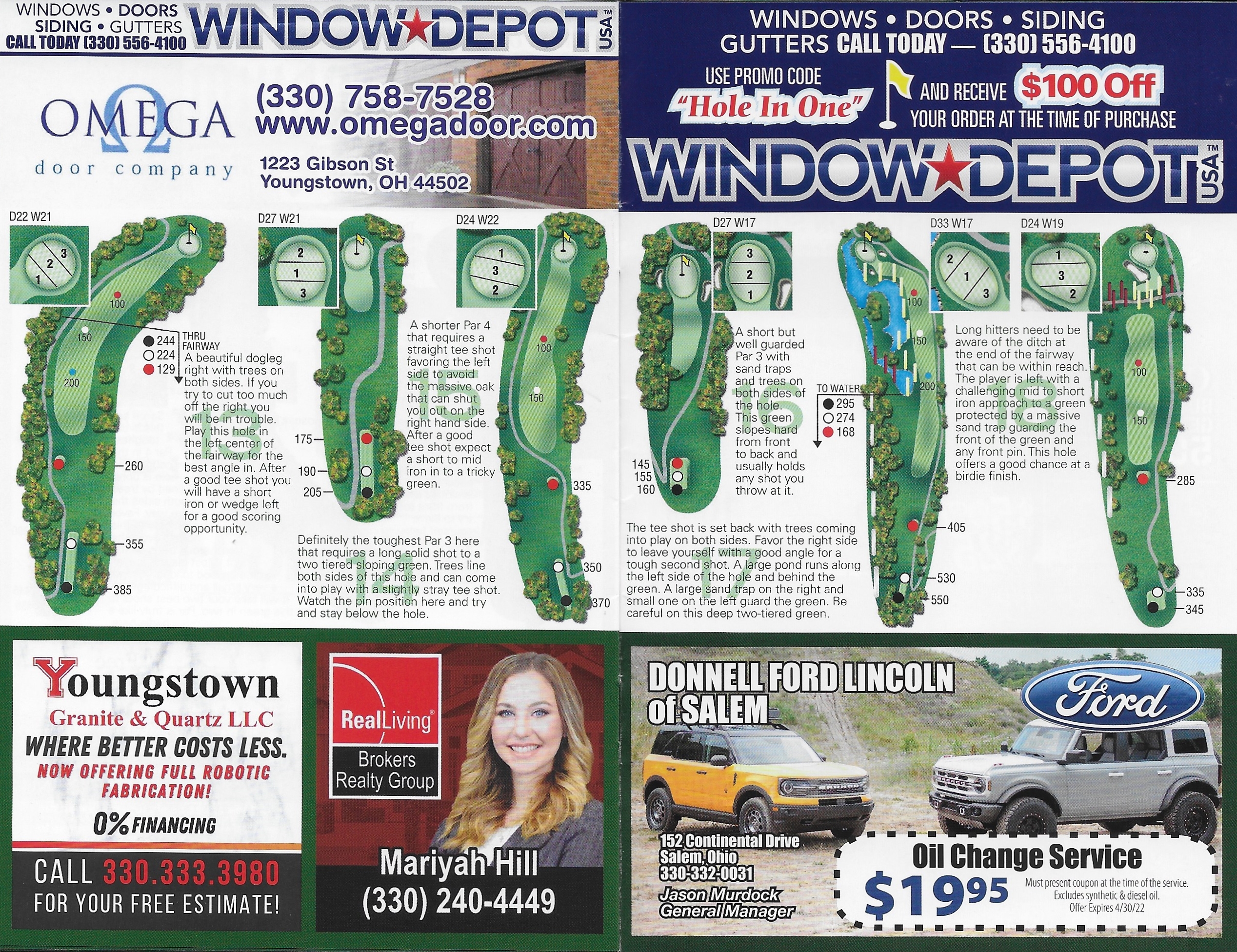 Scorecard - Old Avalon Golf Course