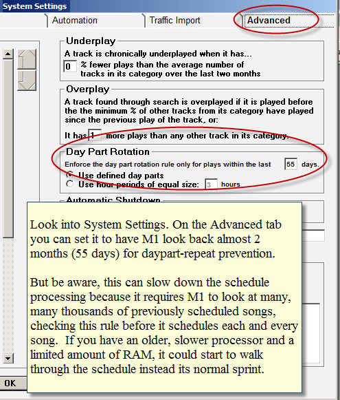 Daypart Rotation – Music 1, Inc