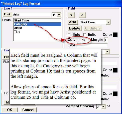 Designing Templates for Printing Logs / Playlists – Music 1, Inc