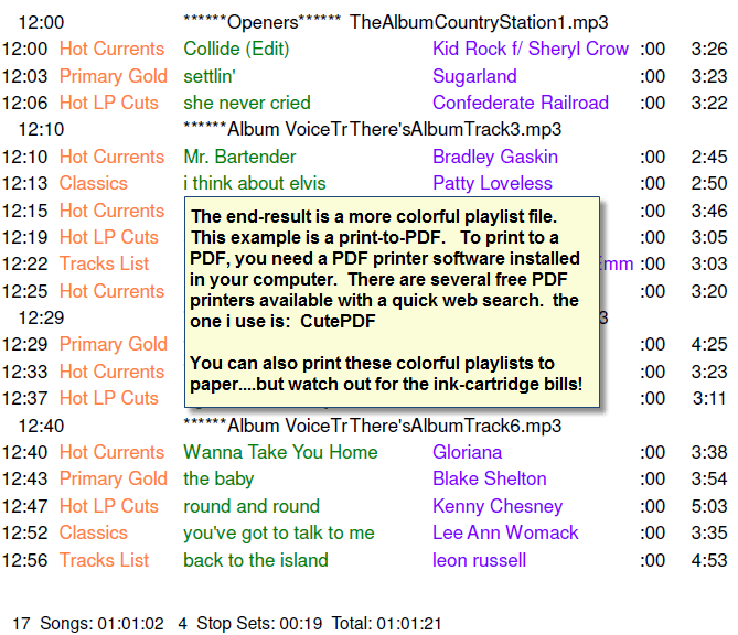 Can I Print a Playlist To PDF? And, Can I Make It In Color? – Music 1, Inc