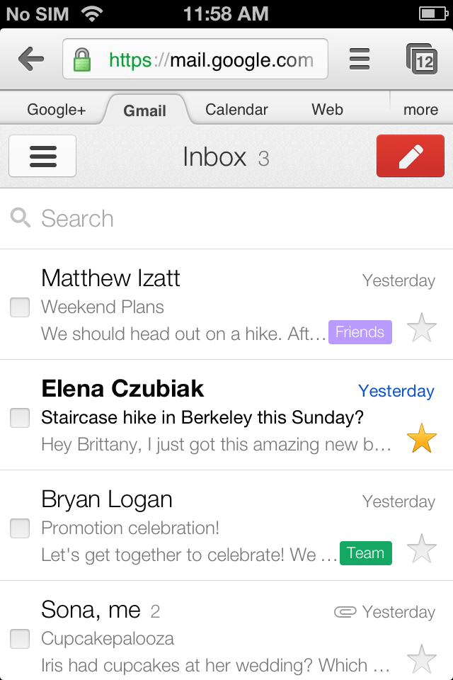 Google atualiza a interface do Gmail Mobile