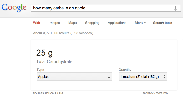 Google lança informação nutricional nos resultados de pesquisa