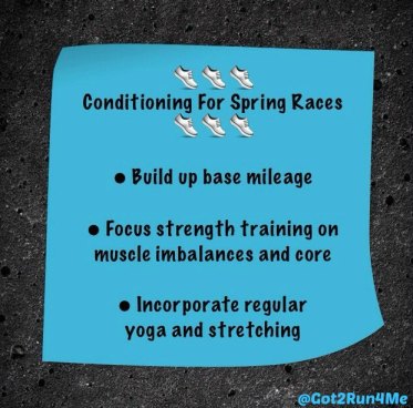 Conditioning For Spring Races : Got2Run4MeRunning With Perseverance
