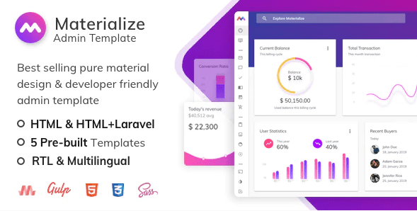 Materialize v9.0 – HTML & Laravel Material Design Admin Template Nulled ... Materialize v9.0 – HTML & Laravel Material Design Admin Template Nulled ...
