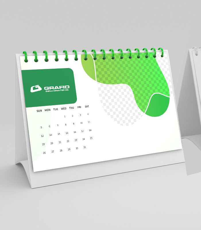 Calendário de mesa – tamanho 12×12,5cm (montado) – Grafid Gráfica e ...