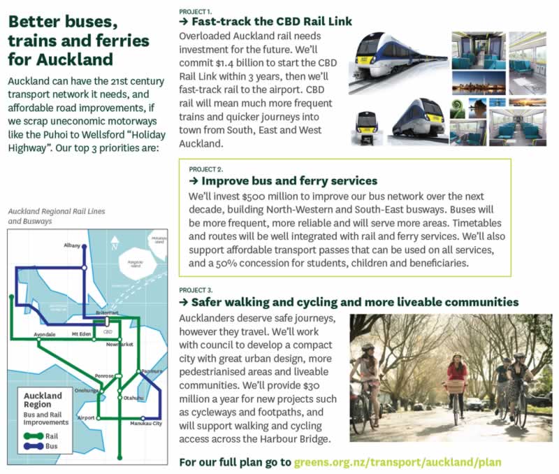 Greens release transport policy - Greater Auckland