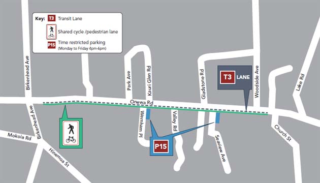 New T3 lane proposed for Onewa Road - Greater Auckland