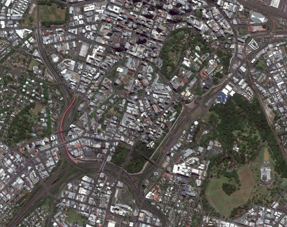 Te Ara I Whiti from space - Greater Auckland